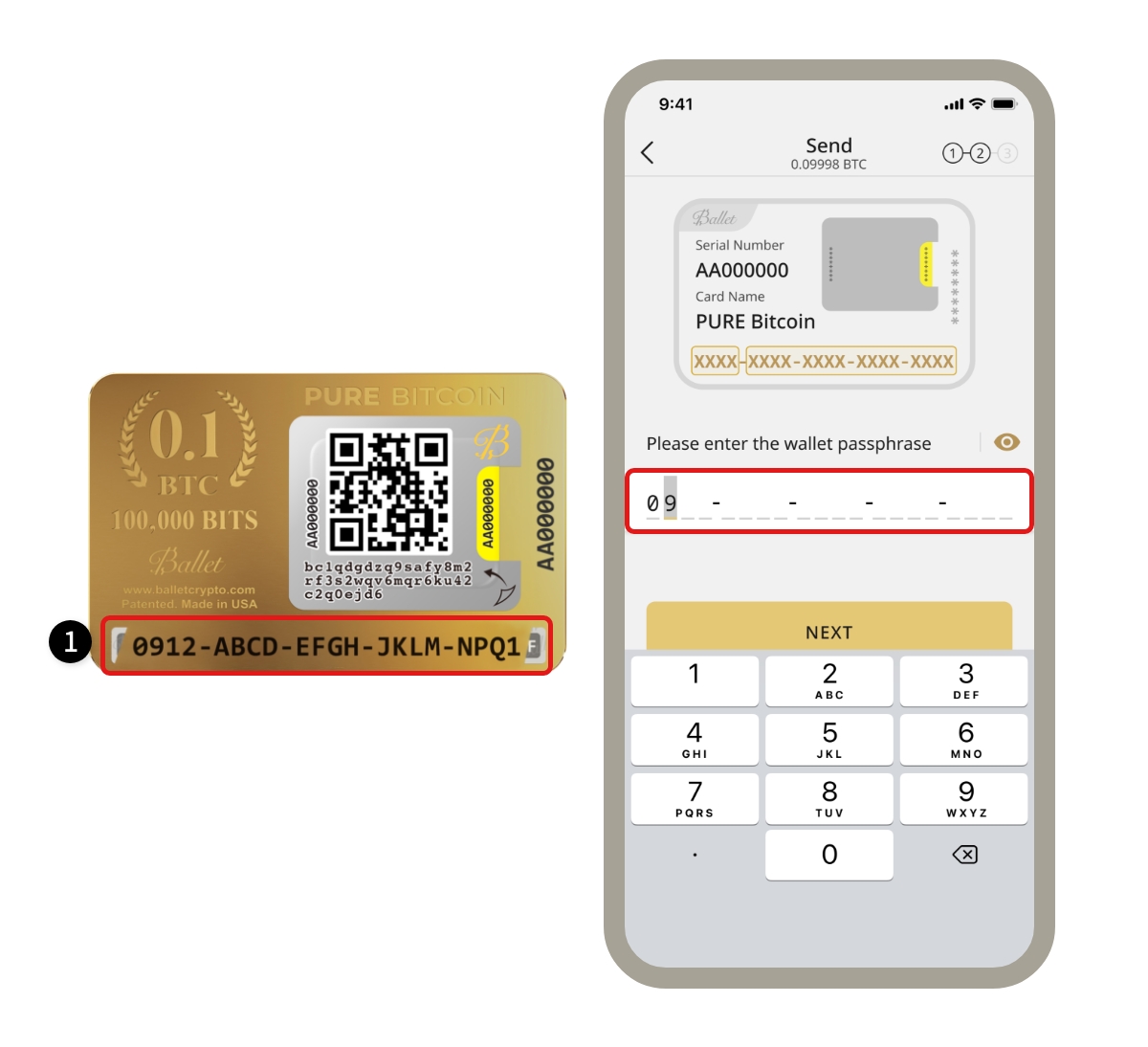 Send Cryptocurrency (PURE Bitcoin) – Ballet