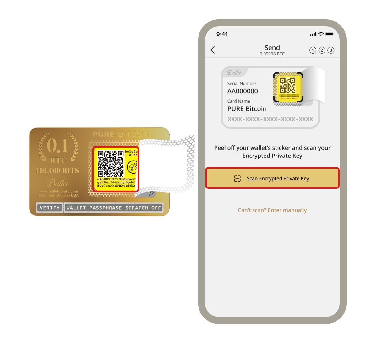 Send Cryptocurrency (PURE Bitcoin) – Ballet