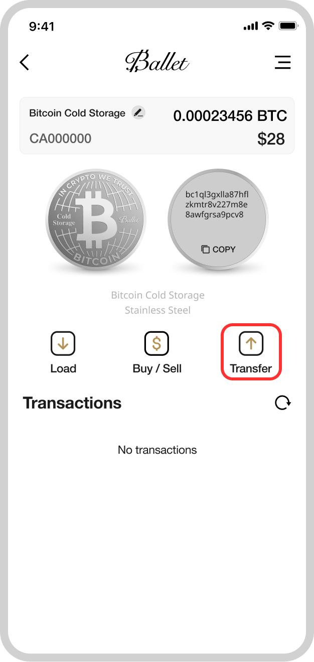 How to Transfer Crypto Assets from a Ballet Cold Storage Coin – Ballet